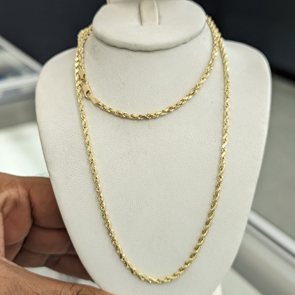 Unbrand | Jewelry | Kt Real Gold Rope Chain 25mm 22 Inches | Poshmark